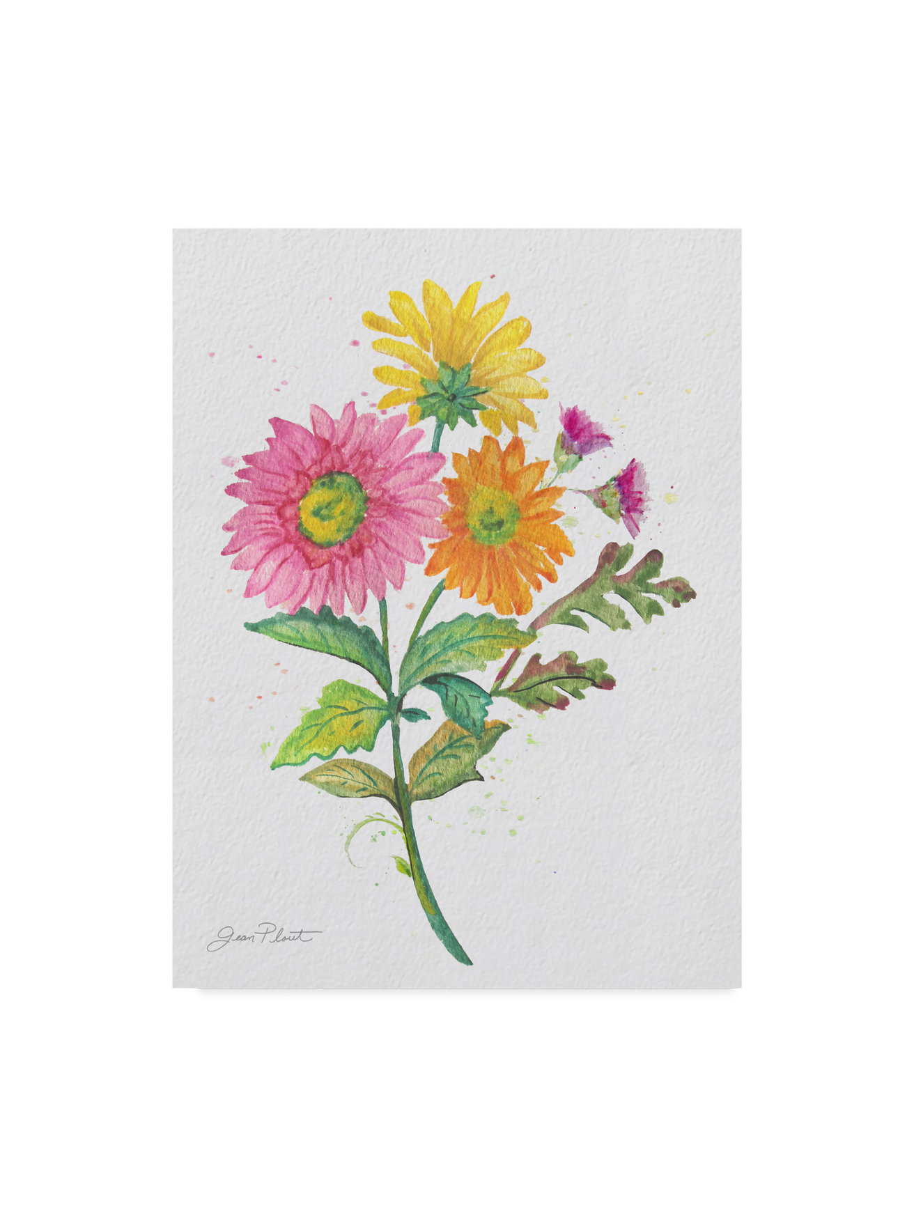 Jean Plout 'Watercolor Flowers 4' Canvas Art, 14"x19" - Contemporary ...