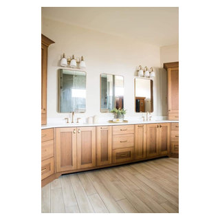 Rift White Oak Beaded inset - Transitional - Bathroom - Kansas City ...