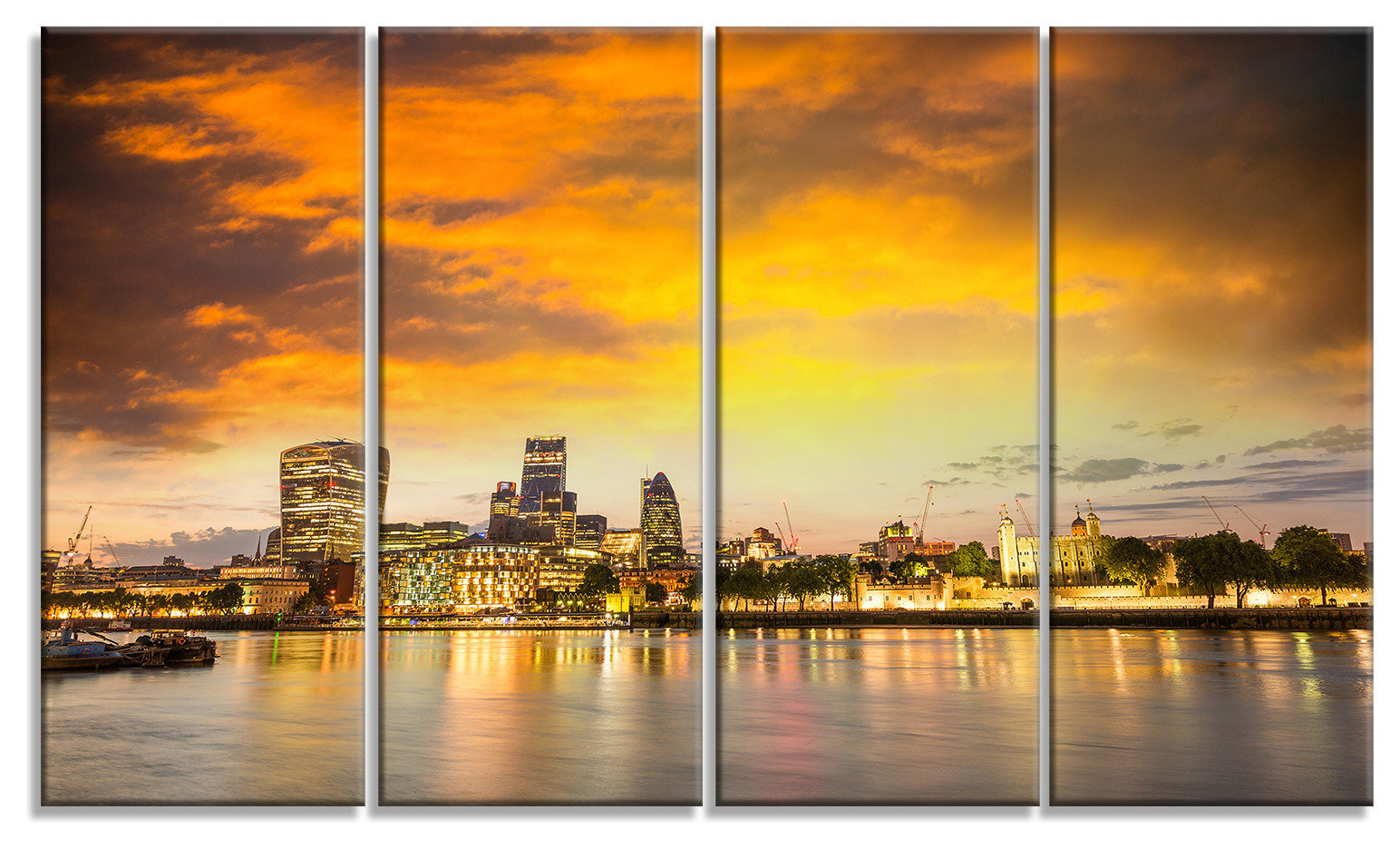 "Financial District of London at Twilight" Metal Wall Art, 48"x28 ...
