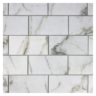 Bianco Carrara 3x6 Glass Subway Accent & Backsplash Wall Tile ...
