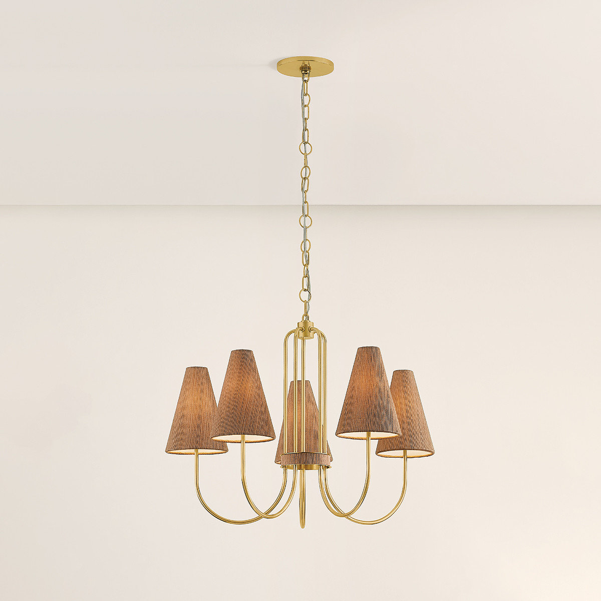 Mitzi Jessel Chandelier Aged Brass, 28.25" (L) x 28.25" (W) x 21.75" (H ...