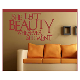 She Left Beauty Vinyl Wall Decal ba008sheleftv, 72 in. - Contemporary ...