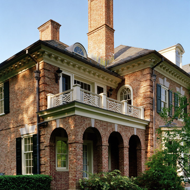 Red Brick Exterior With Shutters - Photos & Ideas | Houzz