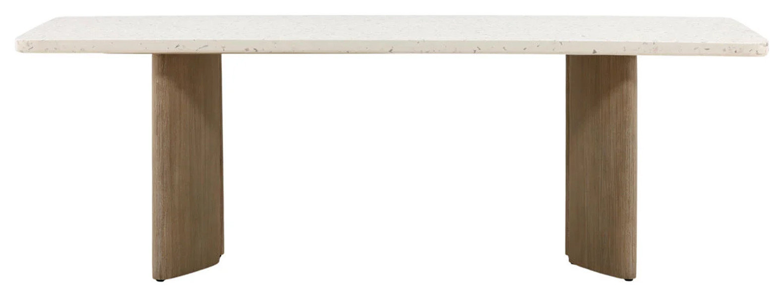 Modern White Terrazzo Outdoor Dining Table - Transitional - Dining ...