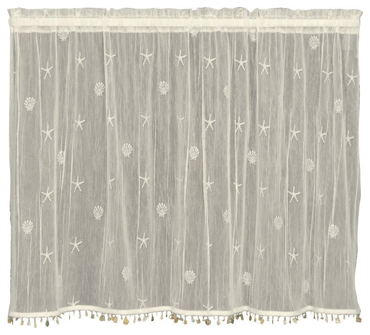 Heritage Lace Sand Shell 45x24 Tier w/St, 45" wide x 24" drop - Beach ...