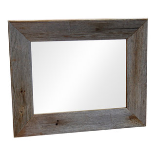 Rustic Mirror, Aspen Style With Beveled Barnwood Edge, 32"x38" - Rustic ...