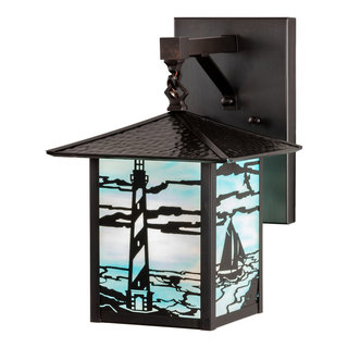 9 Wide Seneca Lighthouse Sailboat Wall Sconce - Beach Style - Wall ...