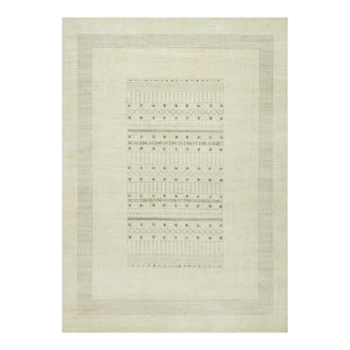 Huntington White Modern Striae Design Small Animal Figurines Rug 10'1 ...