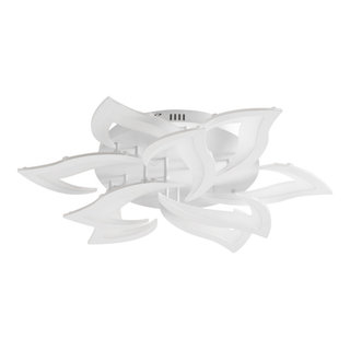 Modern Flower Shape LED Dimmable Semi Flush Mount Ceiling Light ...