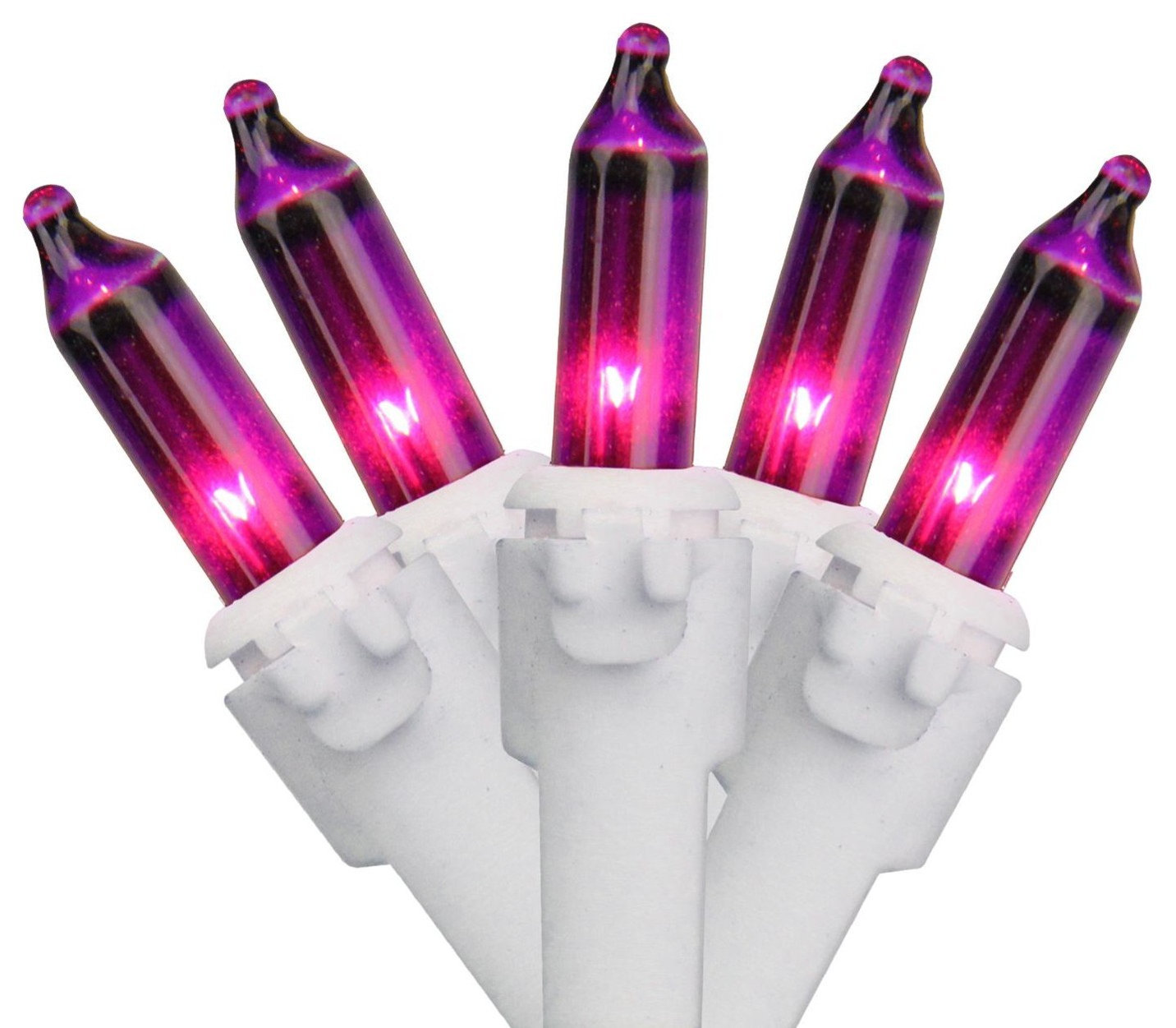 Set of 50 Purple Mini Christmas Lights 2.5" Spacing - White Wire ...
