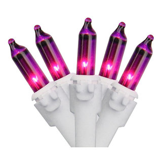 Set of 50 Purple Mini Christmas Lights 2.5" Spacing - White Wire ...