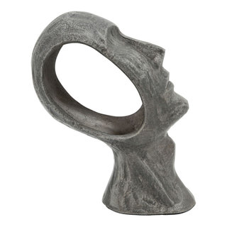 11" Metal Face Deco, Gun Metal - Contemporary - Decorative Objects And ...