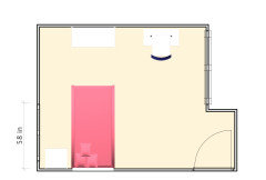 which size rug under twin bed in corner