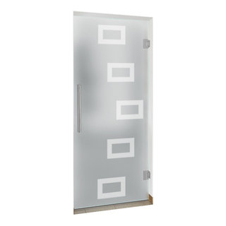 Swing Glass Door, Brick Design, 30"x80" Inches - Contemporary ...