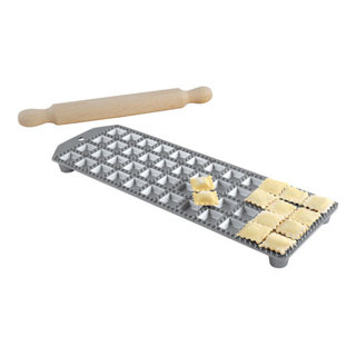 Eppicotispai 48 Holes Aluminum Square Ravioli Maker With Rolling Pin ...
