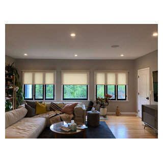 Synchronized Smart Shade Systems - Modern - Family Room - Los Angeles ...