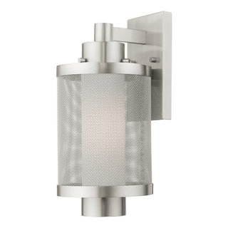 Livex Lighting Nottingham 1 Light Brushed Nickel Medium Outdoor Wall ...