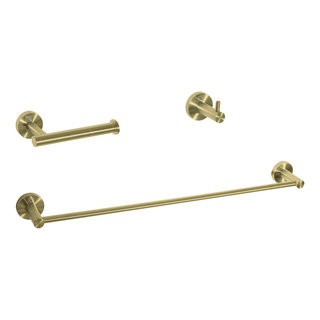 3-Piece Bathroom Hardware Set - Contemporary - Towel Bars And Hooks ...