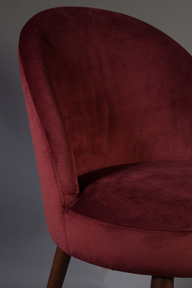 Red Velvet Dining Chairs (2) | Dutchbone Barbara - Midcentury - Dining ...