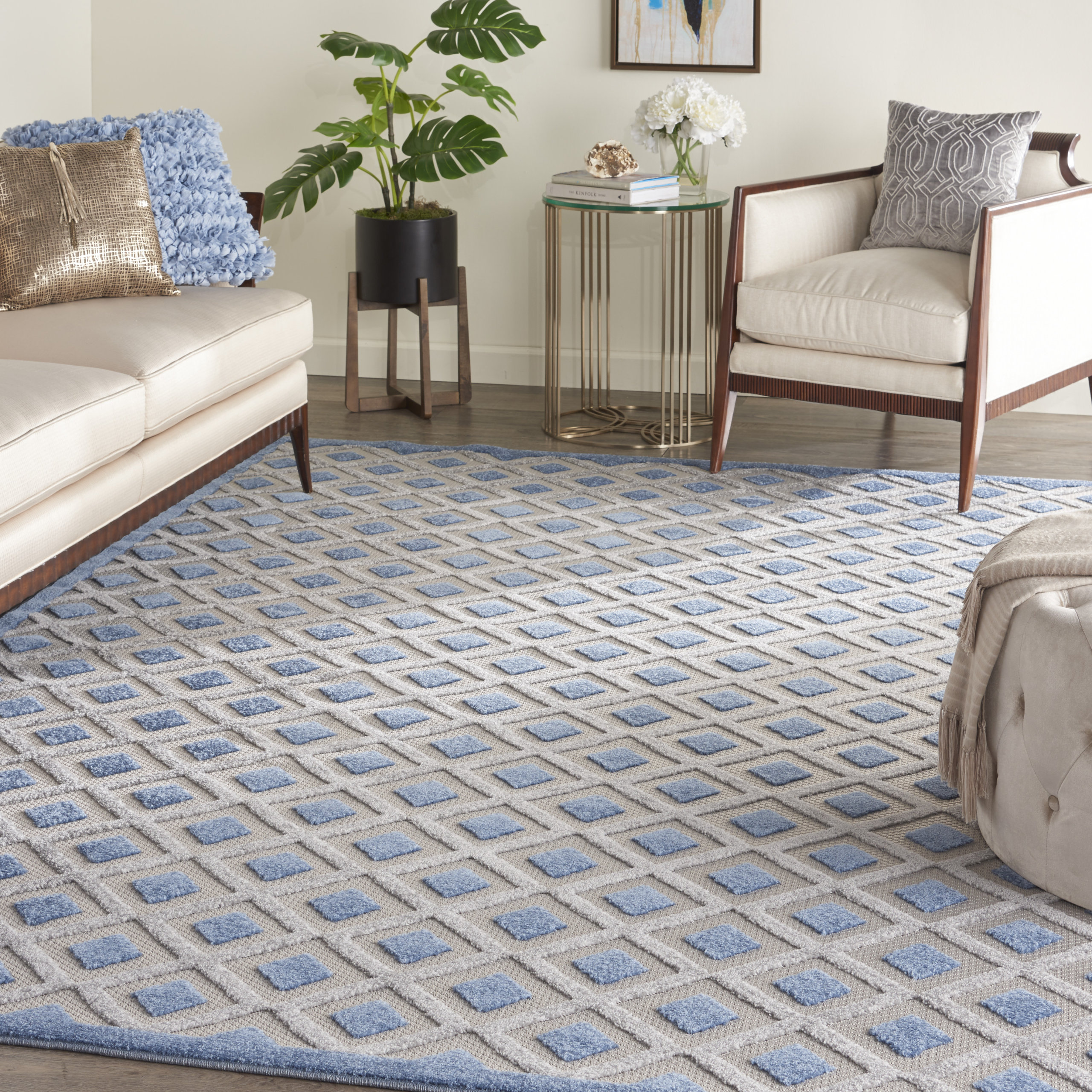Nourison Aloha ALH26 Area Rug, Blue/Grey, 9' x 12' - Scandinavian ...