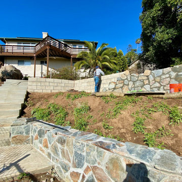 Stone Veneer Retaining Wall - Photos & Ideas | Houzz