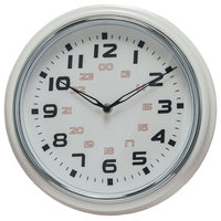 12" Rnd Metal Wall Clock, Chrome Finish, Cream Color - Contemporary ...