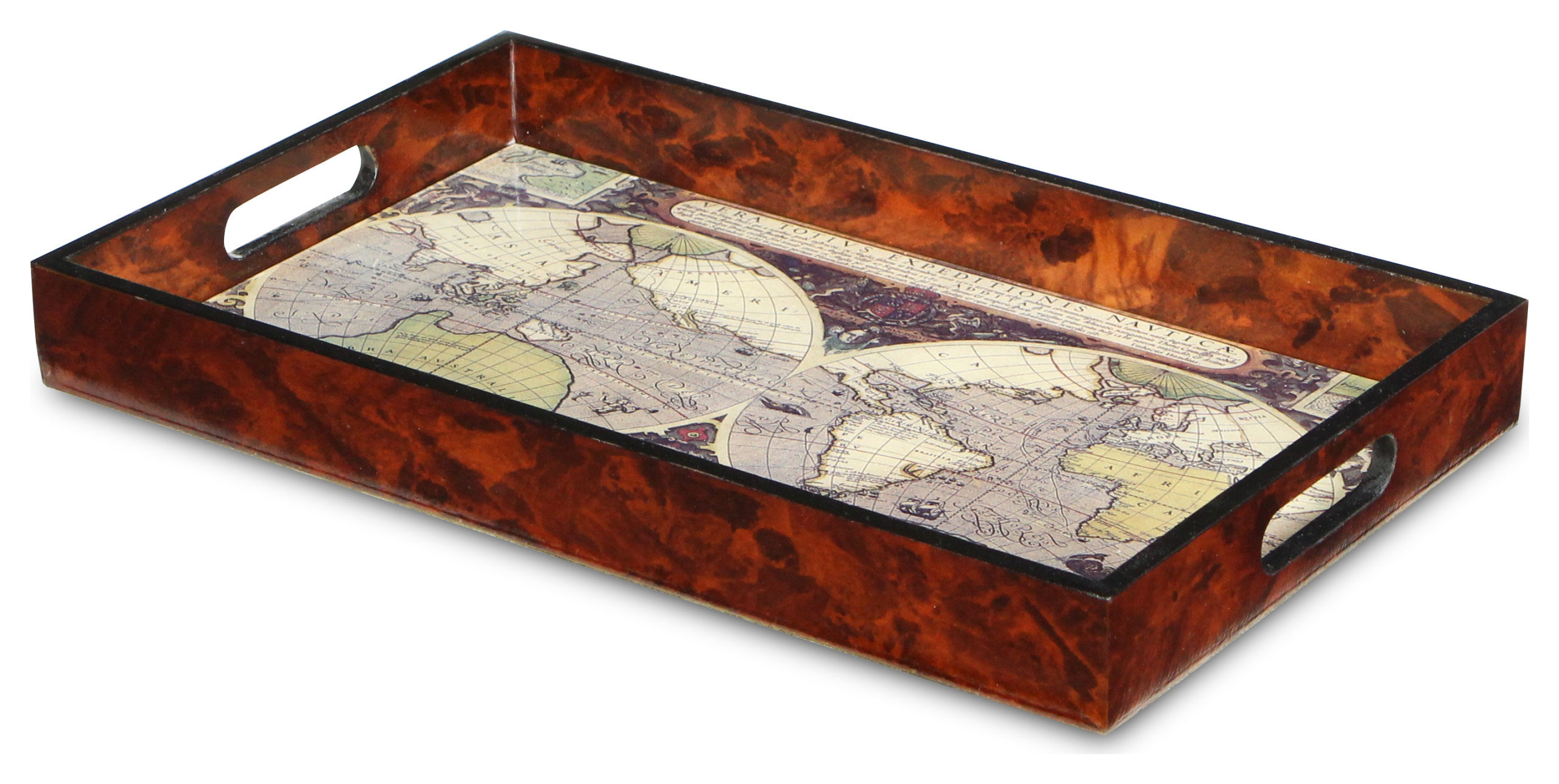 Travelers Glass Top Tray - Farmhouse - Serving Trays - by Cheungs | Houzz