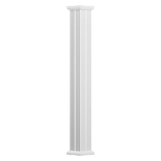 3" x 8' Endura-Aluminum Column, Square Shaft, Gloss White Finish, 6 ...