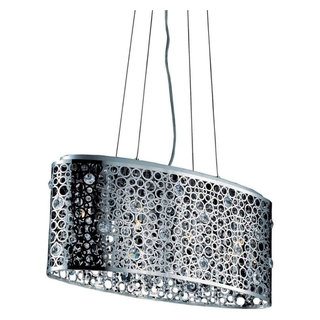 Elegant Lighting Soho Hanging Fixture, 26"x9.5"x11", Chrome ...