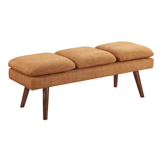 Amanda 54" Mid-Century Bench - Midcentury - Upholstered Benches - by ...
