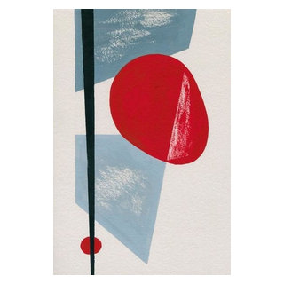 "Red Spot" Painting Print on Wrapped Canvas, 24"x36" - Contemporary ...