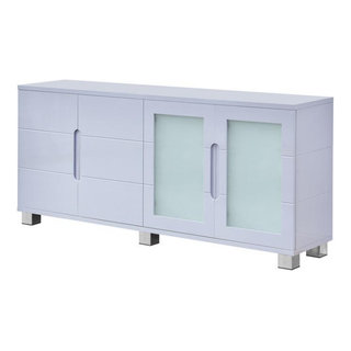High Gloss light Gray server with 4 doors - Contemporary - Storage ...