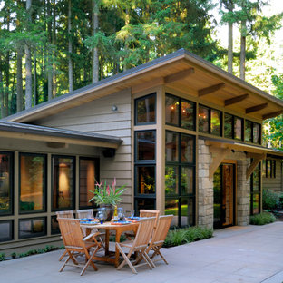 75 Most Popular Traditional House Exterior with a Lean-to Roof Design ...