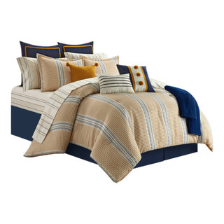 Sariyah 14 Piece Bed in a Bag, Yellow, King - Contemporary - Comforters ...