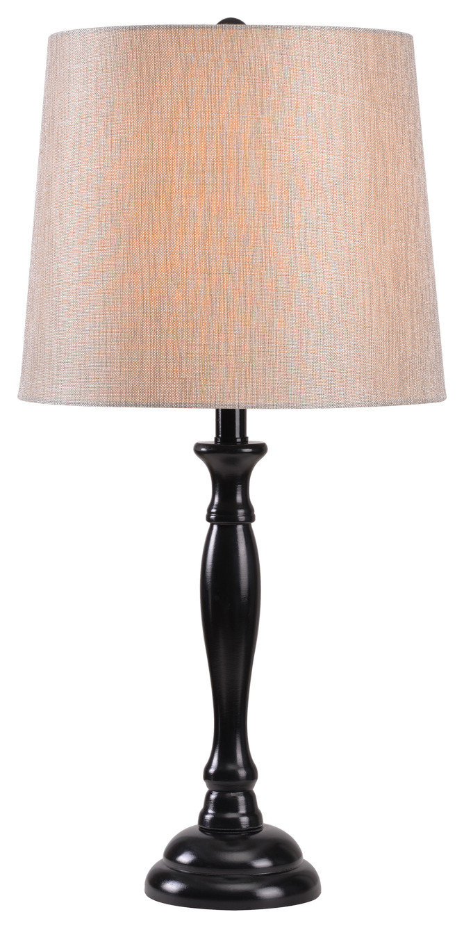 Kenroy 33248BL 1-Light Table Lamp, Lora Collection, Black Finish ...