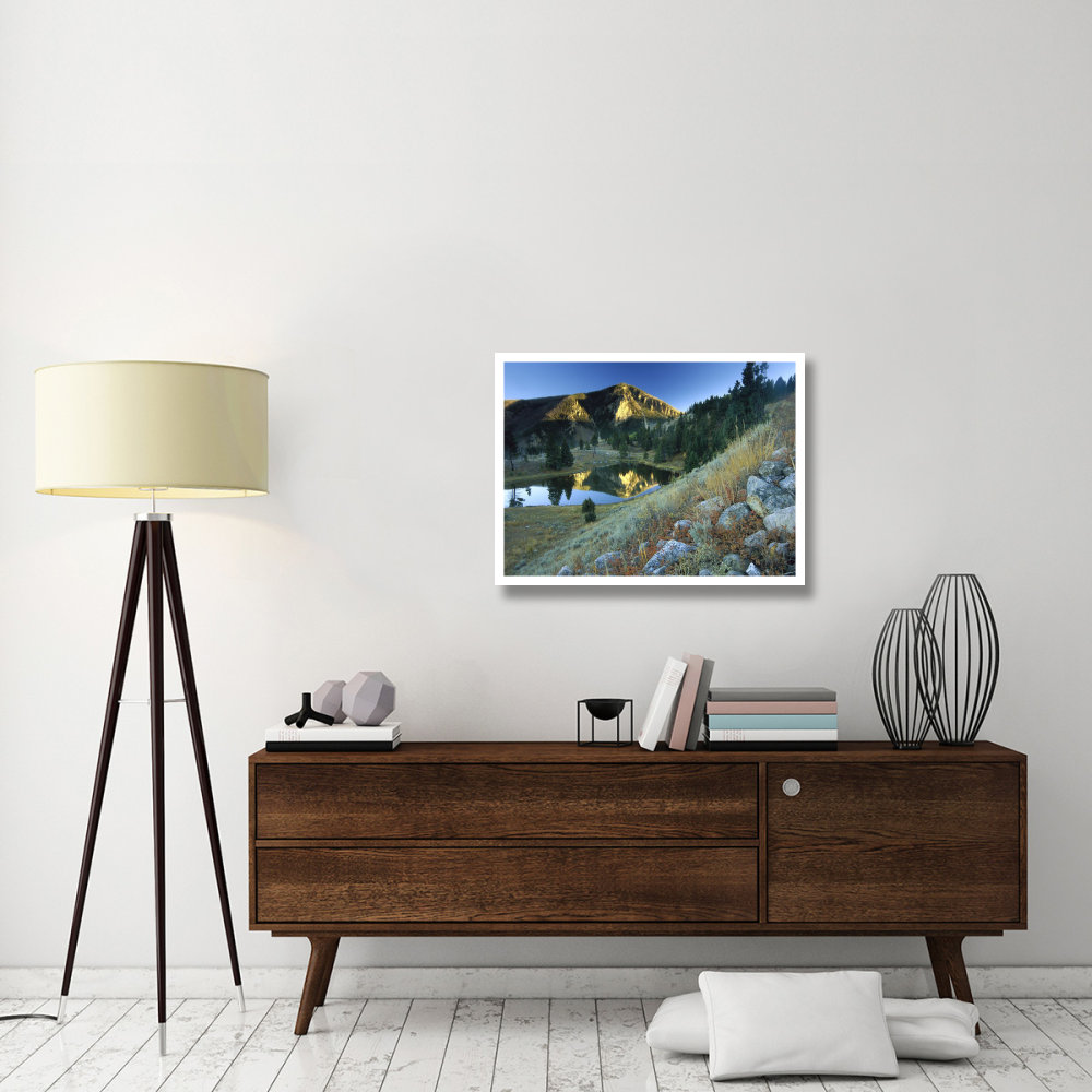 "Bunsen Peak, volcano cone, reflected, Mammoth, Yellowstone" Paper Art ...