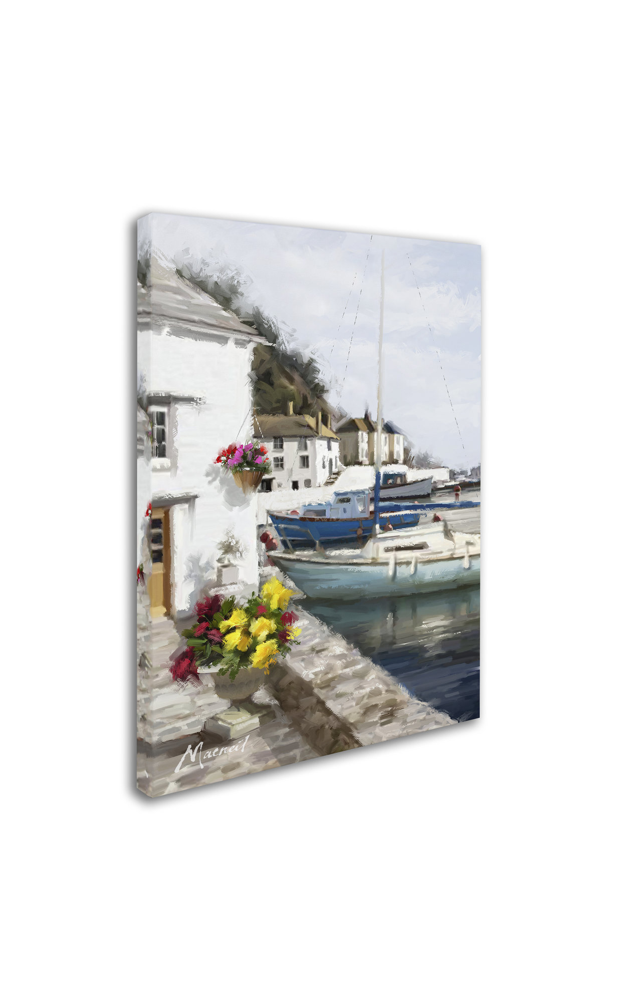 The Macneil Studio 'Harbour Wall' Canvas Art, 19"x14" - Beach Style ...