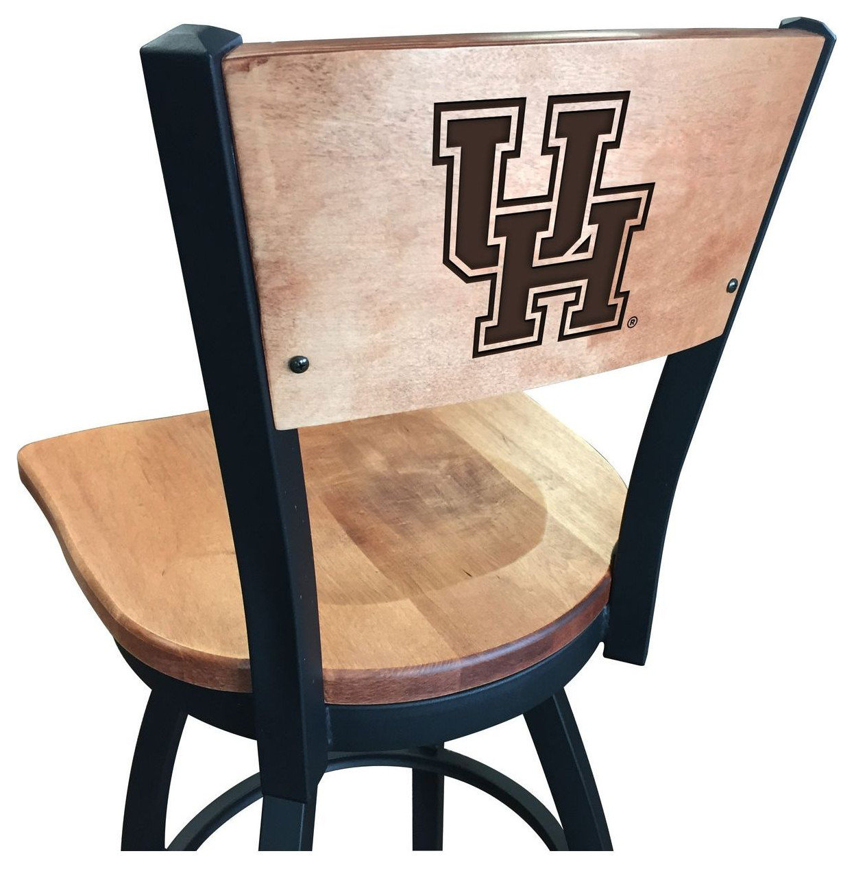 Holland L038 Houston 36" Bar Stool - Black/Engraved Back/Maple Seat ...