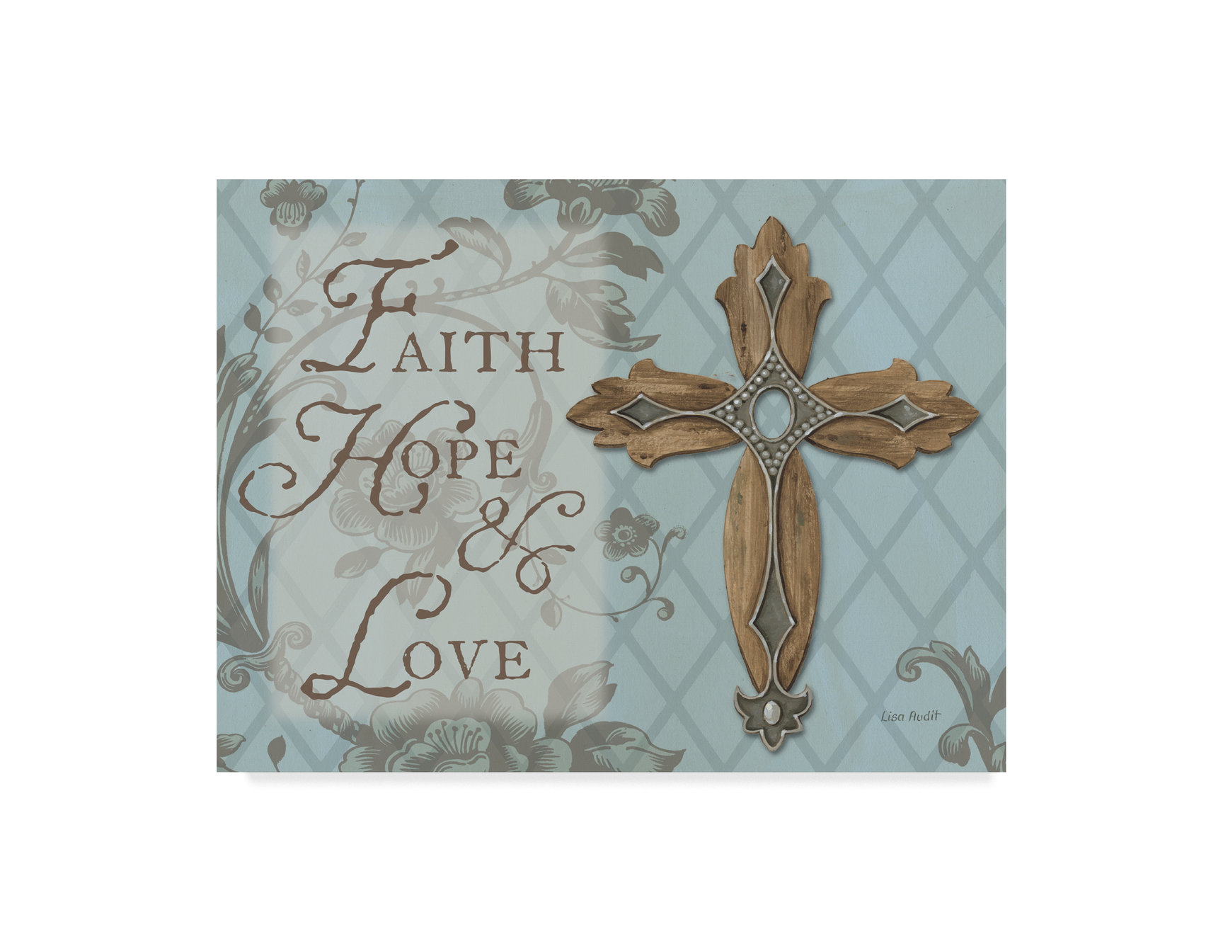 Lisa Audit 'Faith Hope Love Cross' Canvas Art, 35"x47" - Contemporary ...