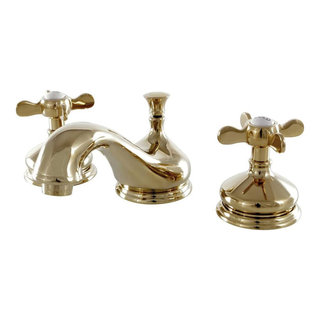 Classic Widespread Bathroom Faucet with Crossed Handles, Ceramic ...