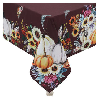 Fall Feathers Table Cloth, 70" X 144" - Farmhouse - Tablecloths - by ...