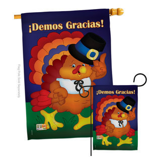 Demos Gracias Fall Thanksgiving Flags Set, 28" X 40" X 0.1" - Modern ...