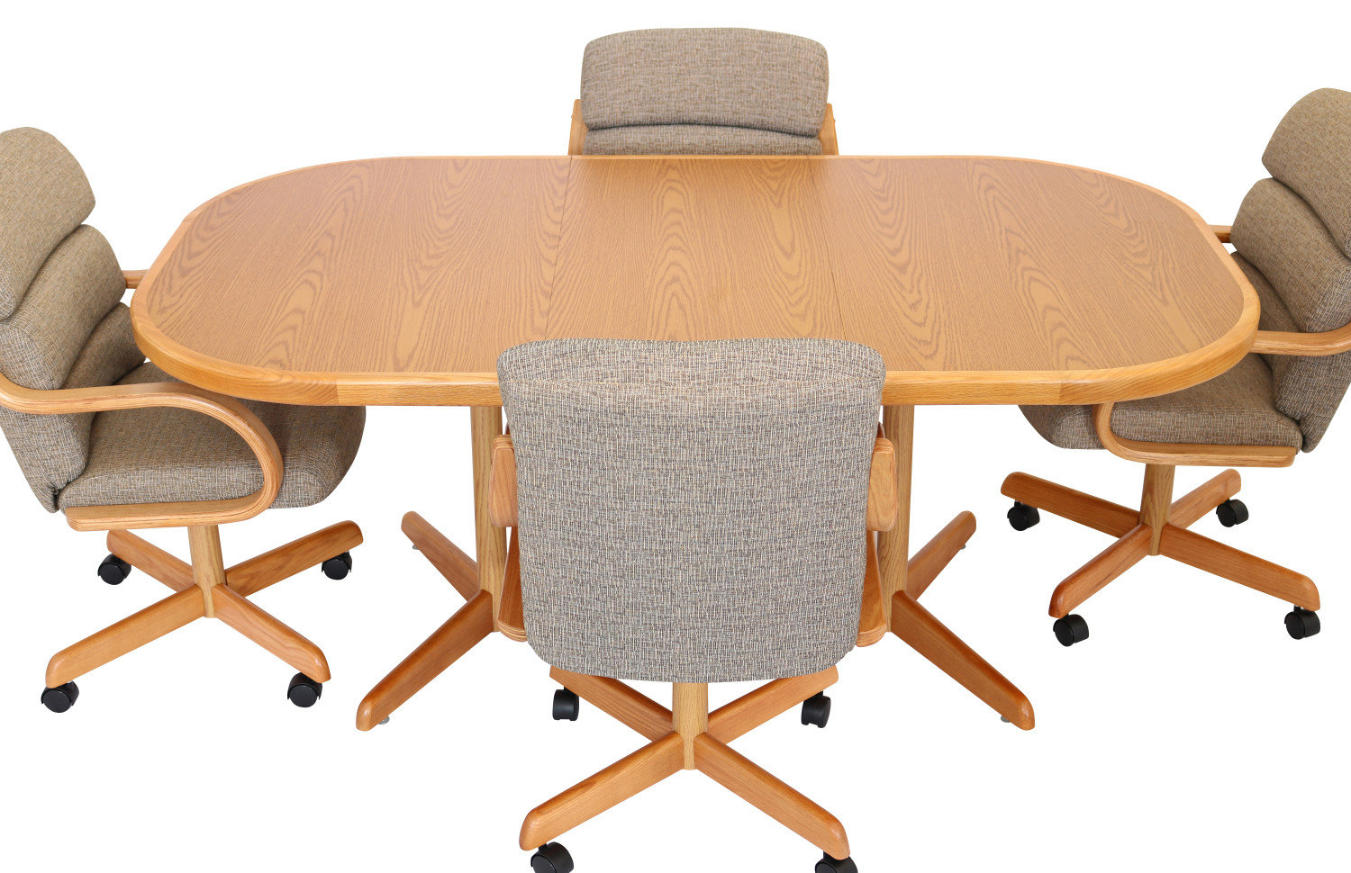 5-Piece 42x[54/72] Caster Dining Set Laminate Table Top & Pewter Caster ...