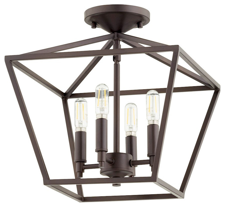 Quorum Gabriel 4 Light Dual Mount, Oiled Bronze - Transitional - Flush ...