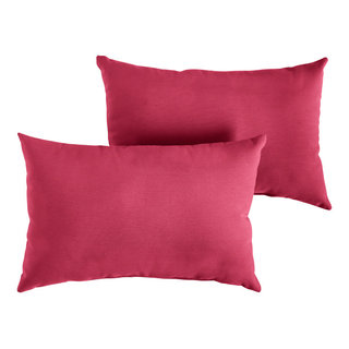 Sunbrella Indoor/Outdoor Canvas Hot Pink Outdoor Pillows, Set of 2, 12 ...