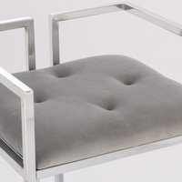 Coralie Silver Satin Kitchen Counter Stool - Contemporary - Bar Stools ...