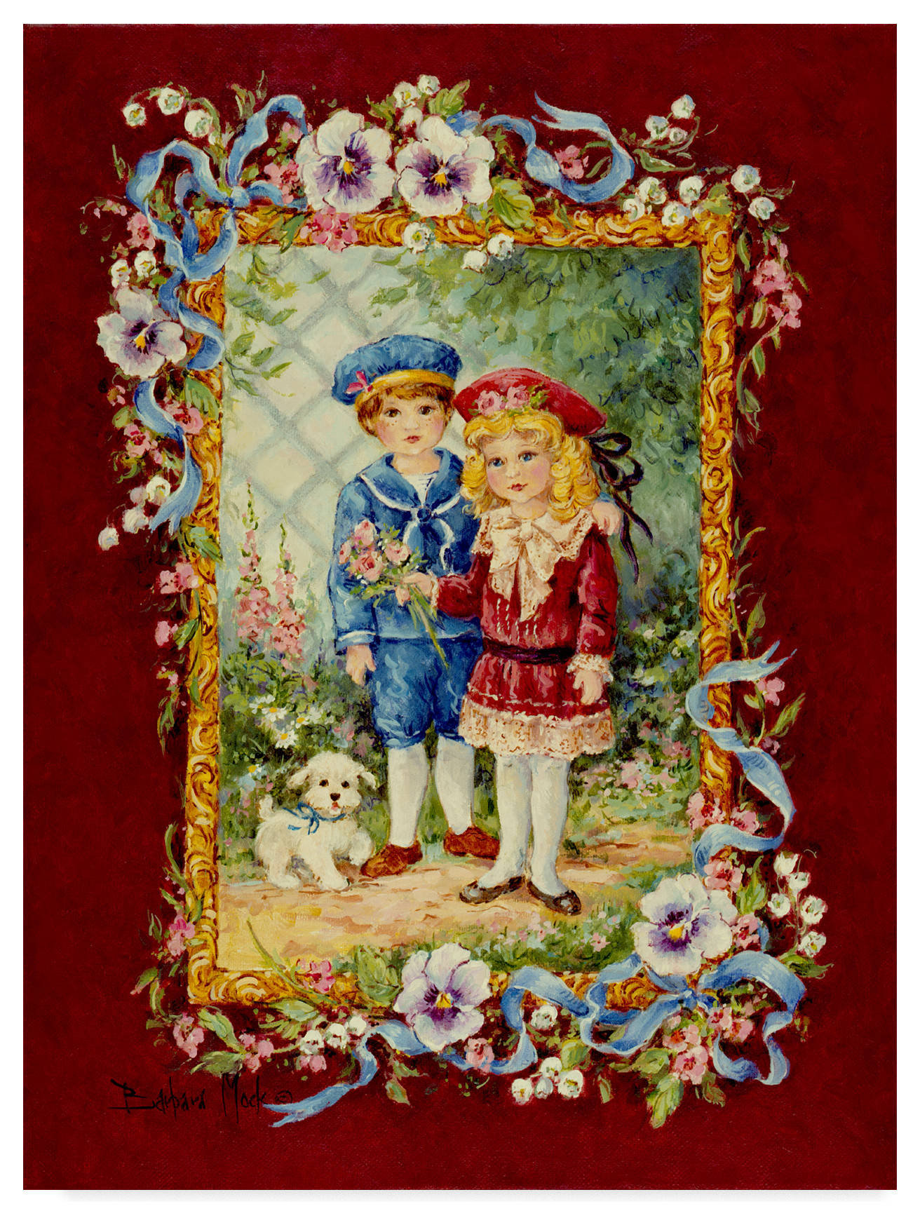 Barbara Mock 'Victorian Children' Canvas Art, 35"x47" - Traditional ...