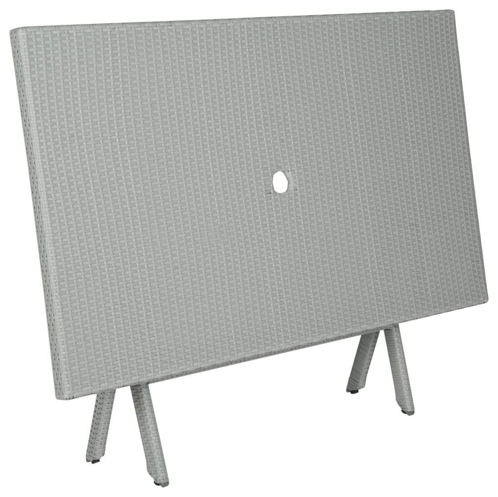 Folding Patio Dining Table, Crossed Trestle Base & Rectangular Tabletop ...