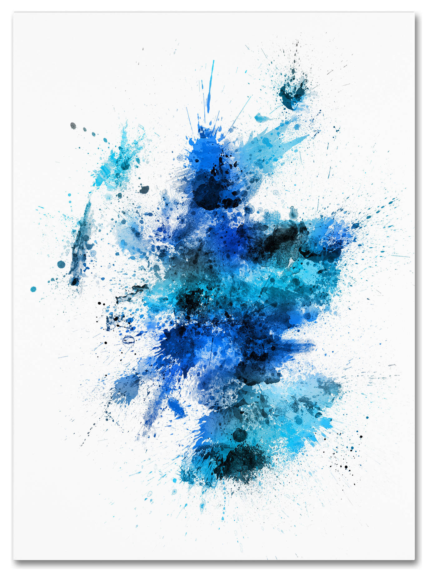 Michael Tompsett 'Scotland Paint Splashes Map' Canvas Art, 24"x18 ...