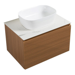 Simon Series Wall Mount Vanity With a Porcelain Vessel Sink, 30 ...
